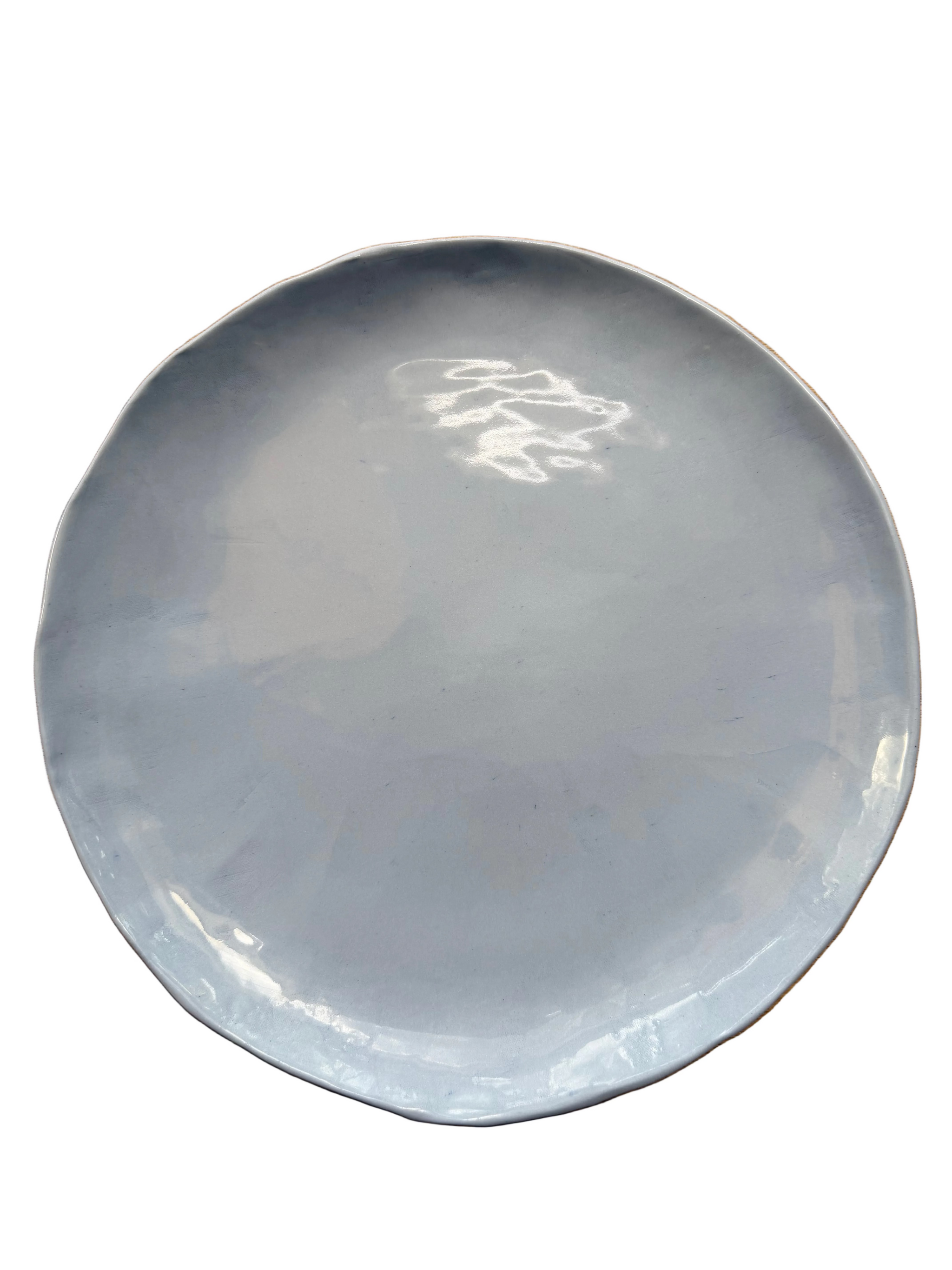Cornflower Blue Glazed Ceramic Plate